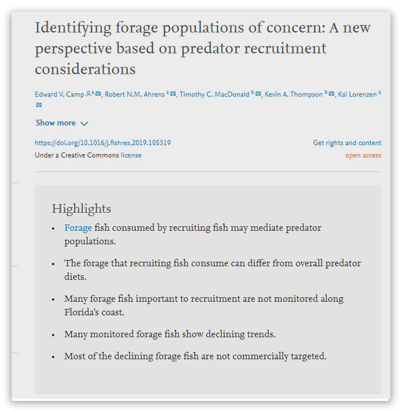 Florida Forage Fish Update